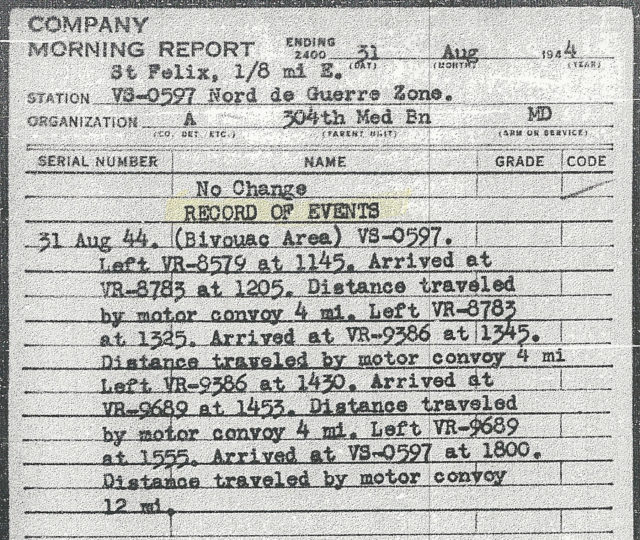 Morning reports | WWII Research & Writing Center